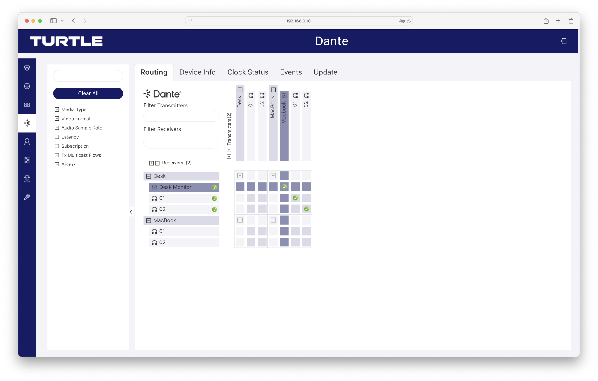 Dante Controller in Chazy Control Hardware. – Turtle AV